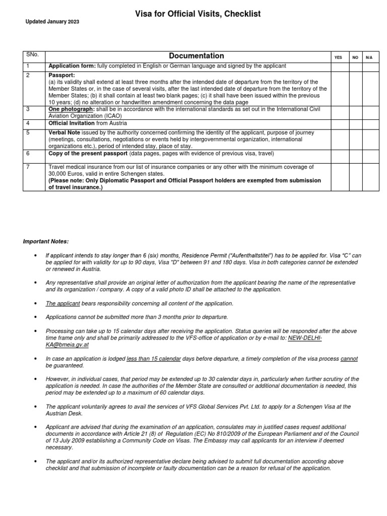 official-visa-checklist | PDF | Travel Visa | Passport