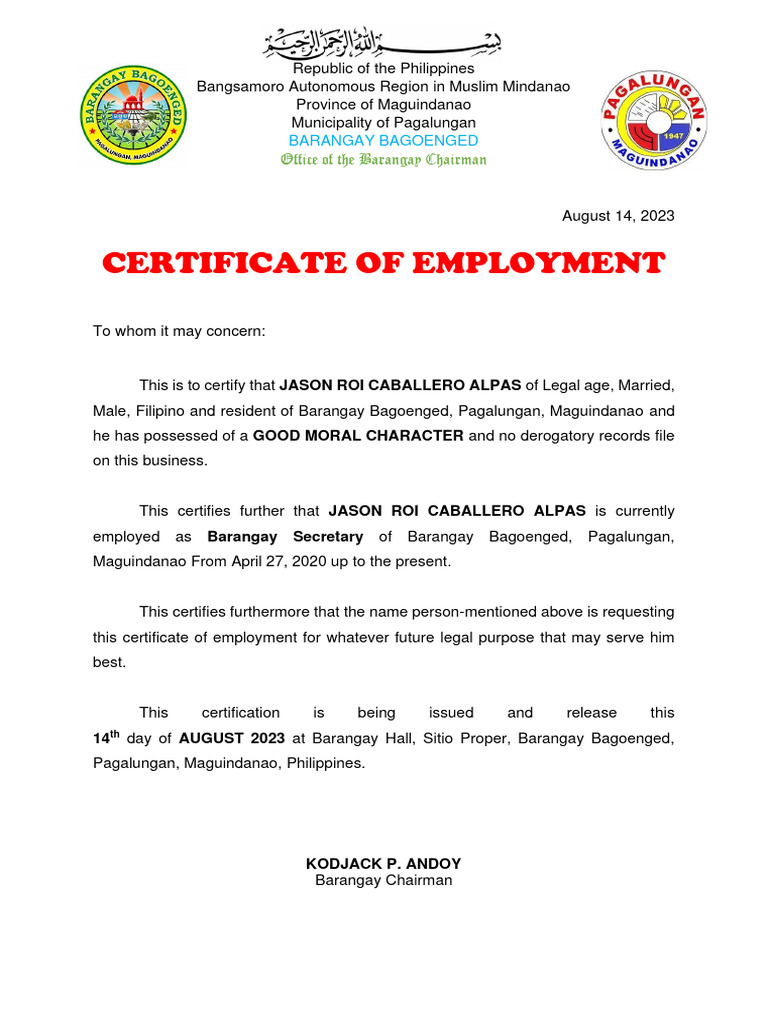 Certificate of Employment | PDF