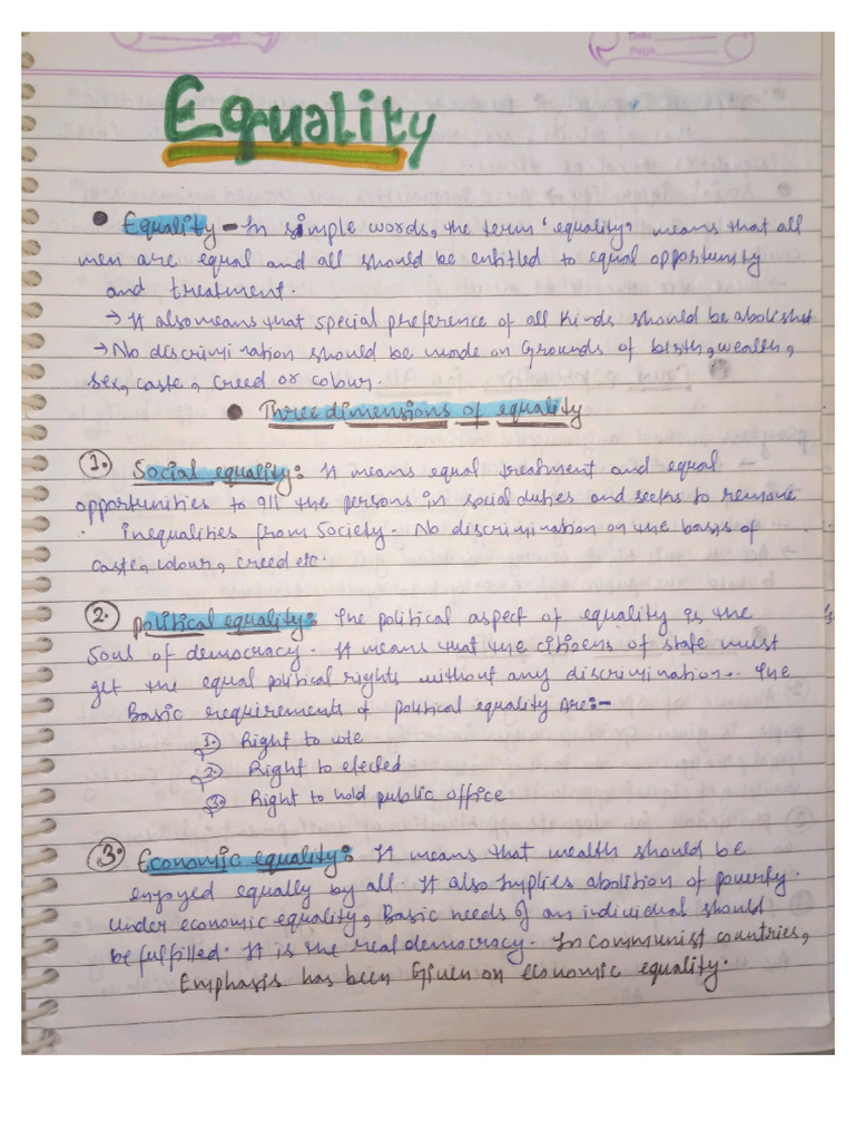Equality notes | PDF
