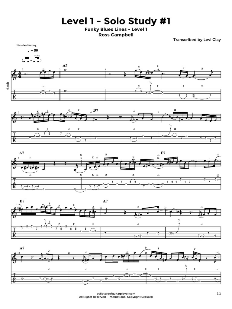 Funky Blues Guitar Solo Tab | PDF | Freedom Of Expression Law