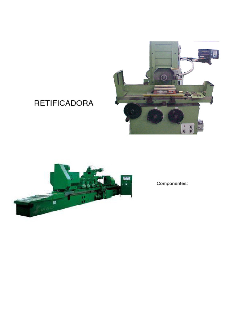 Retificadora Plana Cilindrica | PDF | Moagem (corte abrasivo ...
