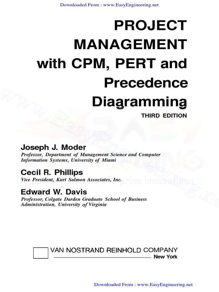 Project Management With Cpm Pert And Precedence Diagramming By Pdf