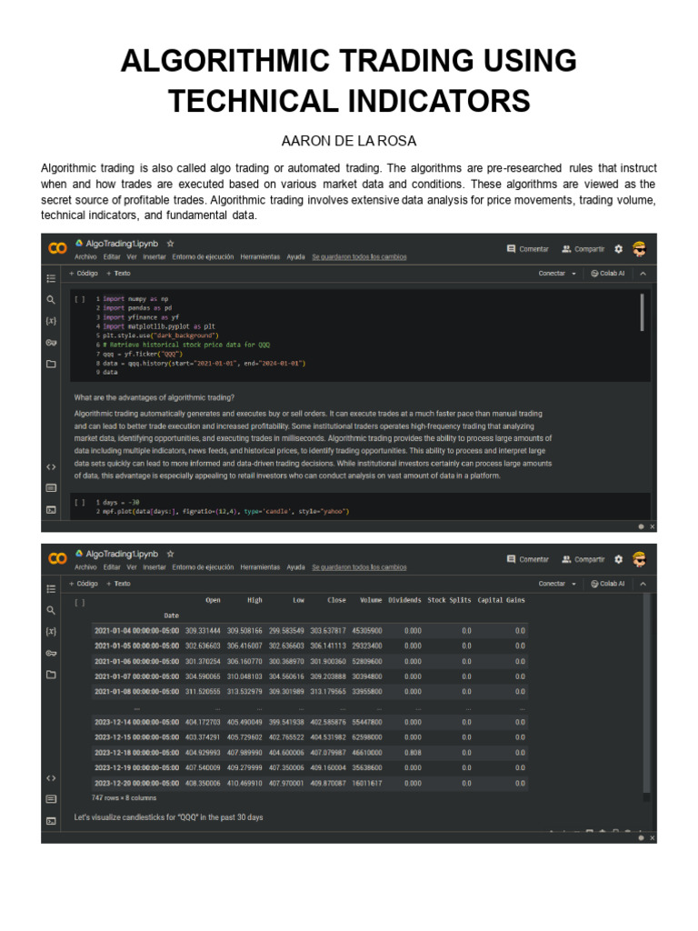 Algorithmic Trading Using Technical Indicators | PDF | Algorithmic Trading | Technical Analysis