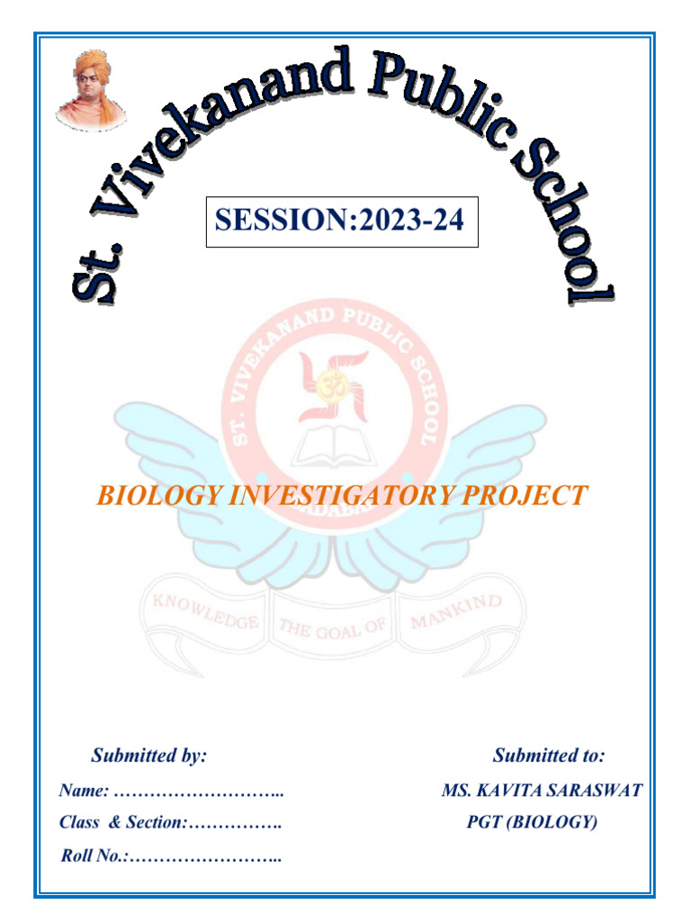 Front Page & Certificate - Project File BIOLOGY | PDF