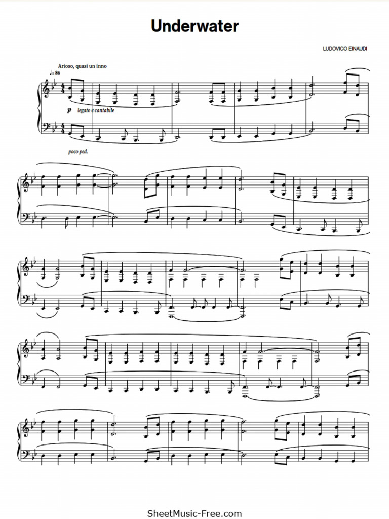 Underwater Sheet Music Ludovico Einaudi SheetMusic Free.com | PDF
