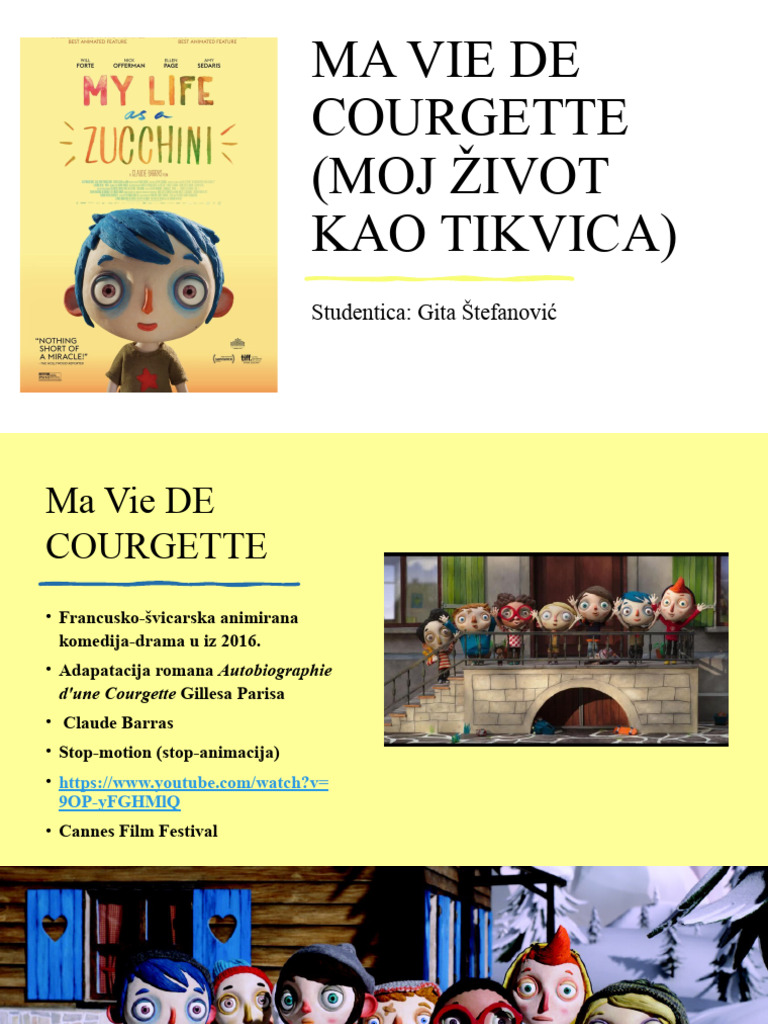 Ma Vie de Courgette (Moj Život Kao | PDF