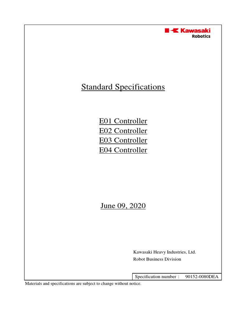 Specifications Controllers E-Controllers E01 E02 E03 E04 en 01 2021 | PDF | Usb | Equipment