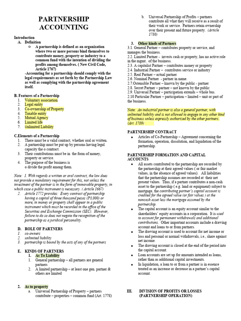 Partnership Accounting | PDF