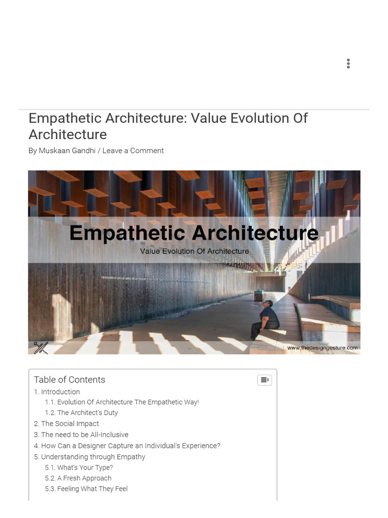 Empathetic Architecture_ Value Evolution Of Architecture | PDF | Empathy | Emotions