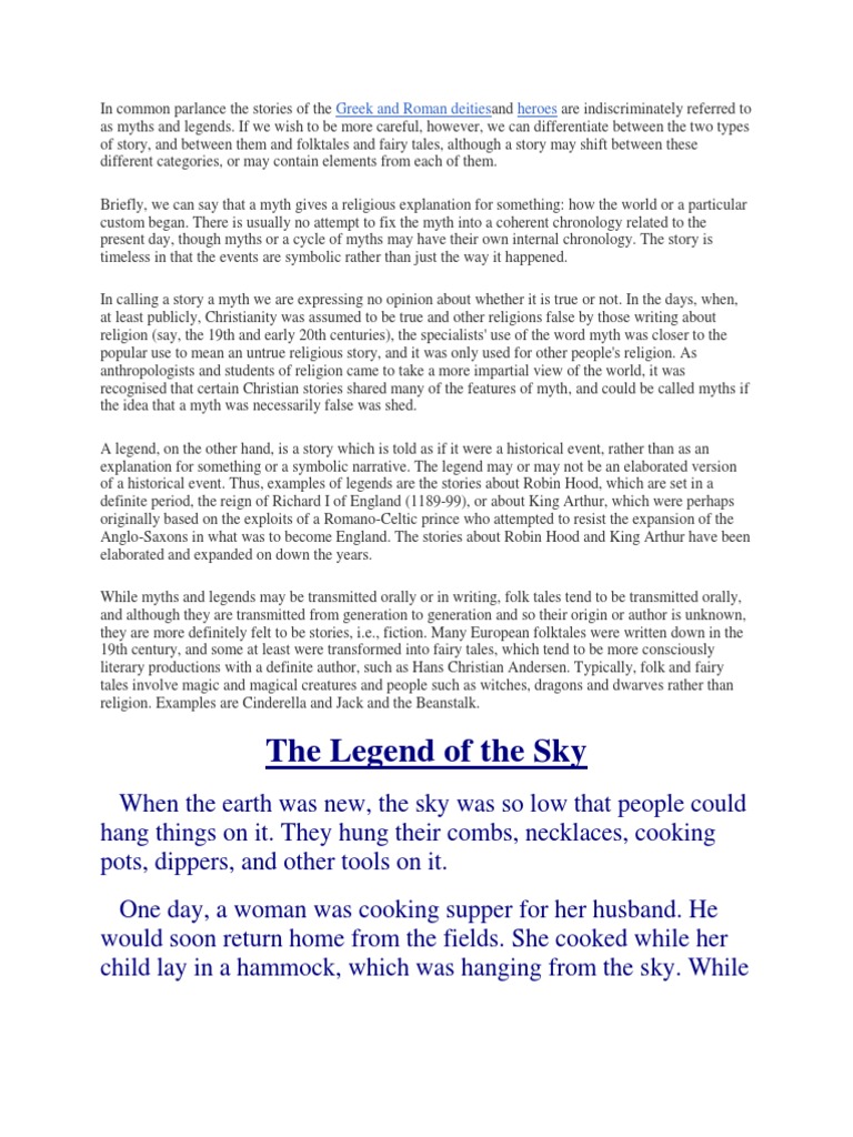 Myths vs Legends: Key Differences | PDF | Fairy Tales | Mythology
