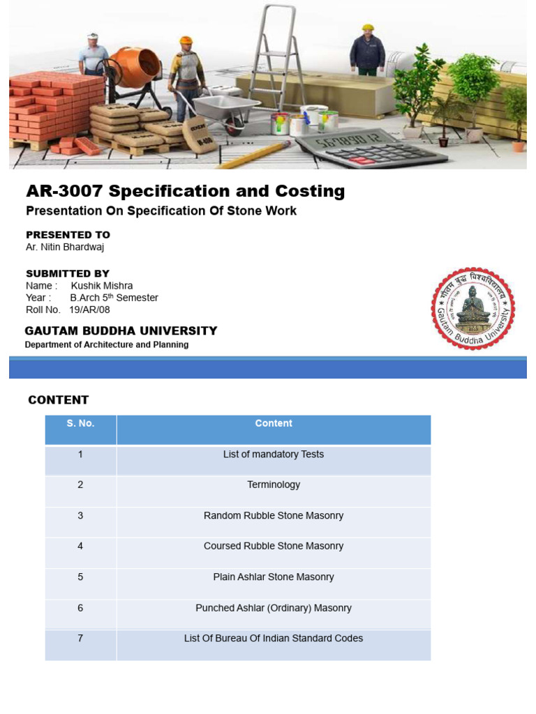 Specification | PDF | Masonry | Column