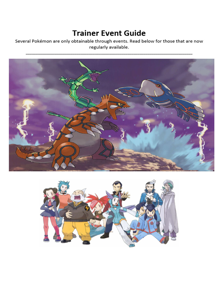 Pokémon Emerald Trainer Event Guide | PDF | Pokémon | Nintendo Franchises