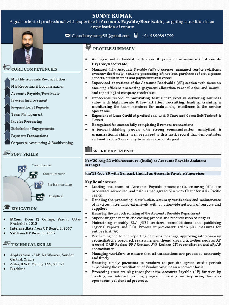 Sunny Kumar P2P Resume | PDF | Accounts Payable | Business