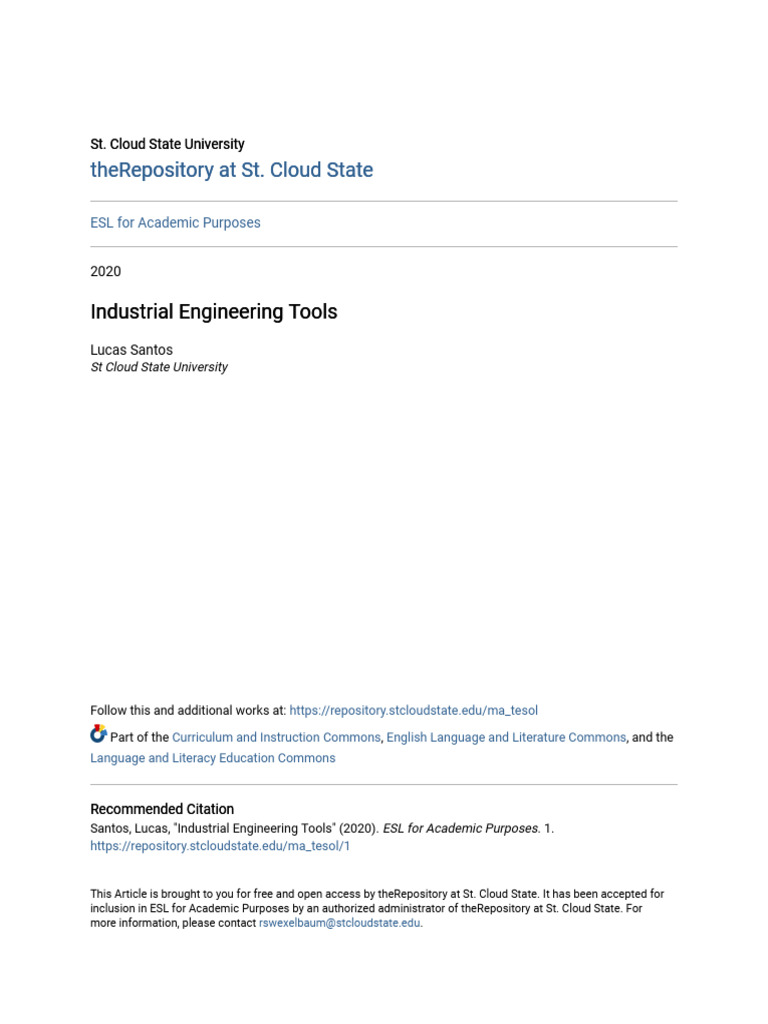 Industrial Engineering Tools | Download Free PDF | Project Management ...