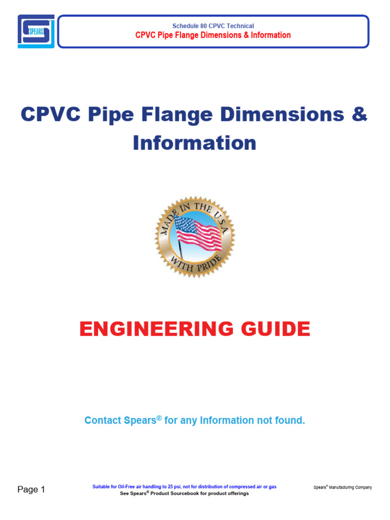 CPVC Pipe & Flange Specification | PDF