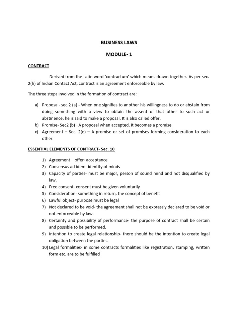 Business Law Notes | PDF | Guarantee | Law Of Agency