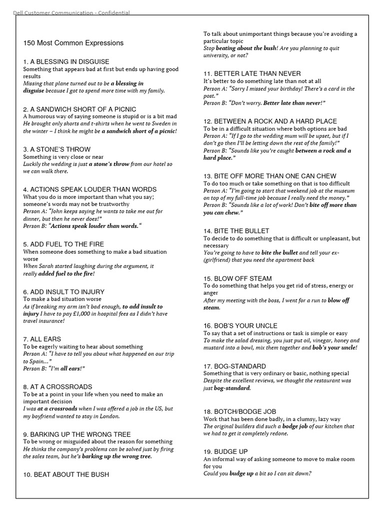 150 Most Common Expressions | PDF