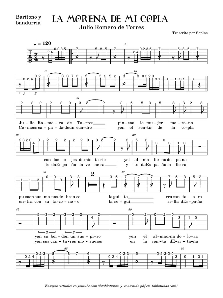 La Morena de mi Copla: Transcripción y Ensayos | PDF