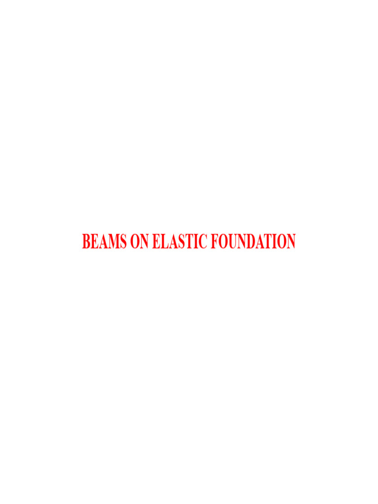 Beam On Elastic Foundation (BEM) - Exact Analysis v1 | PDF | Beam (Structure) | Bending
