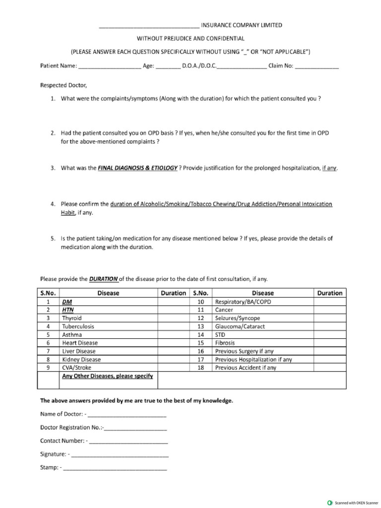 Doctor & Laboratory Statement | PDF