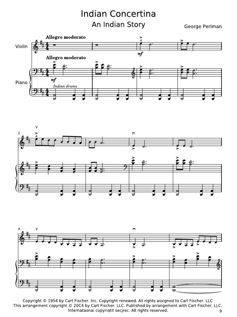 Indian Concertina - George Perlman | PDF