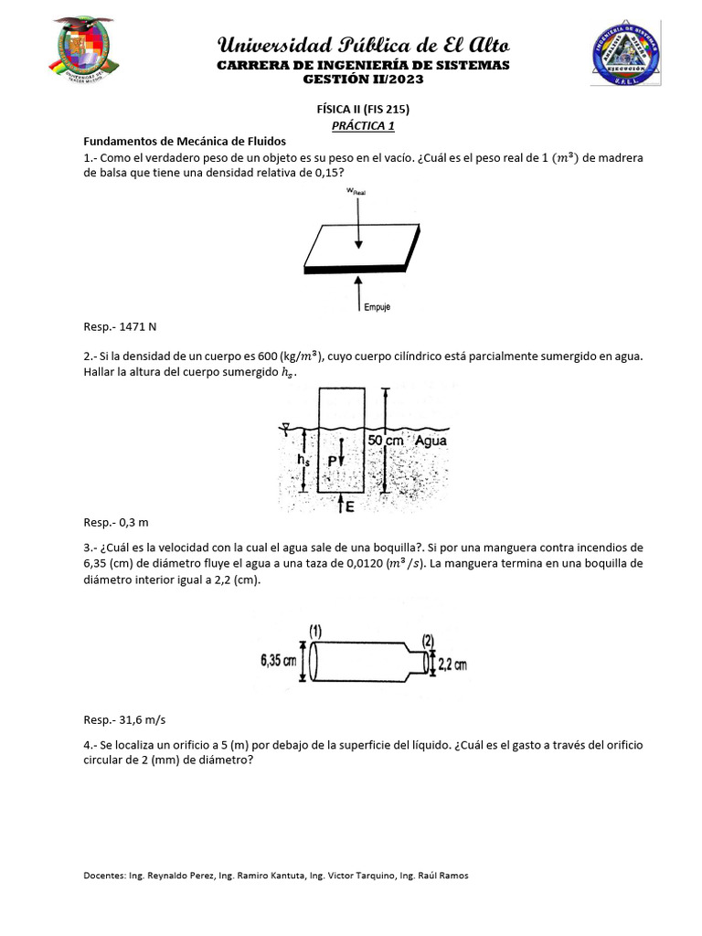Practica 1 Física 2 Ii - 2023 | PDF | Pascal (Unidad) | Sonido