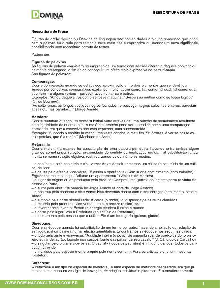 06 Reescritura de Frase | PDF | Sintaxe | Linguística