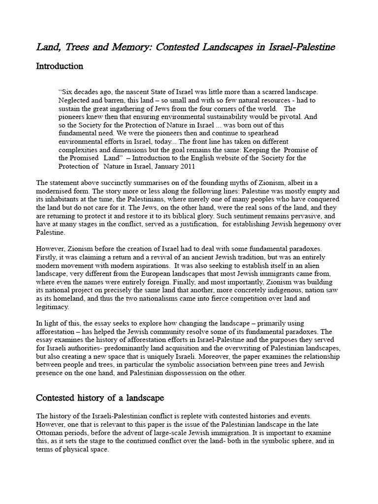 Contested Landscape | PDF | Zionism | Israel