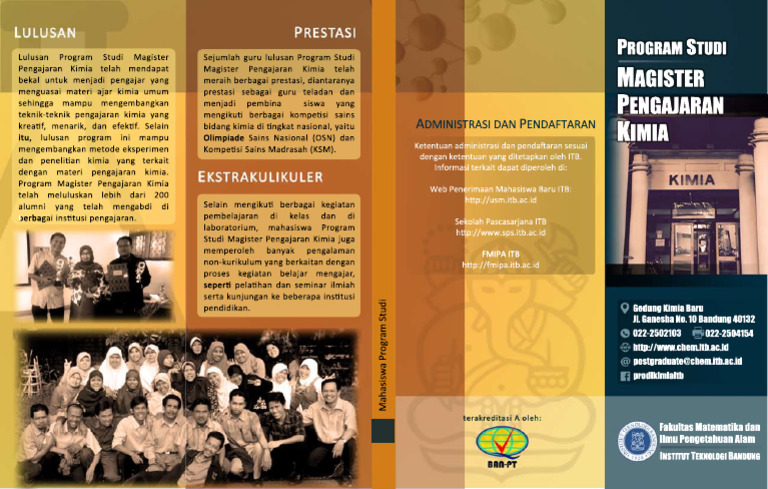 Leaflet Program Studi Magister Pengajaran Kimia ITB 2017 Halaman 1 | PDF