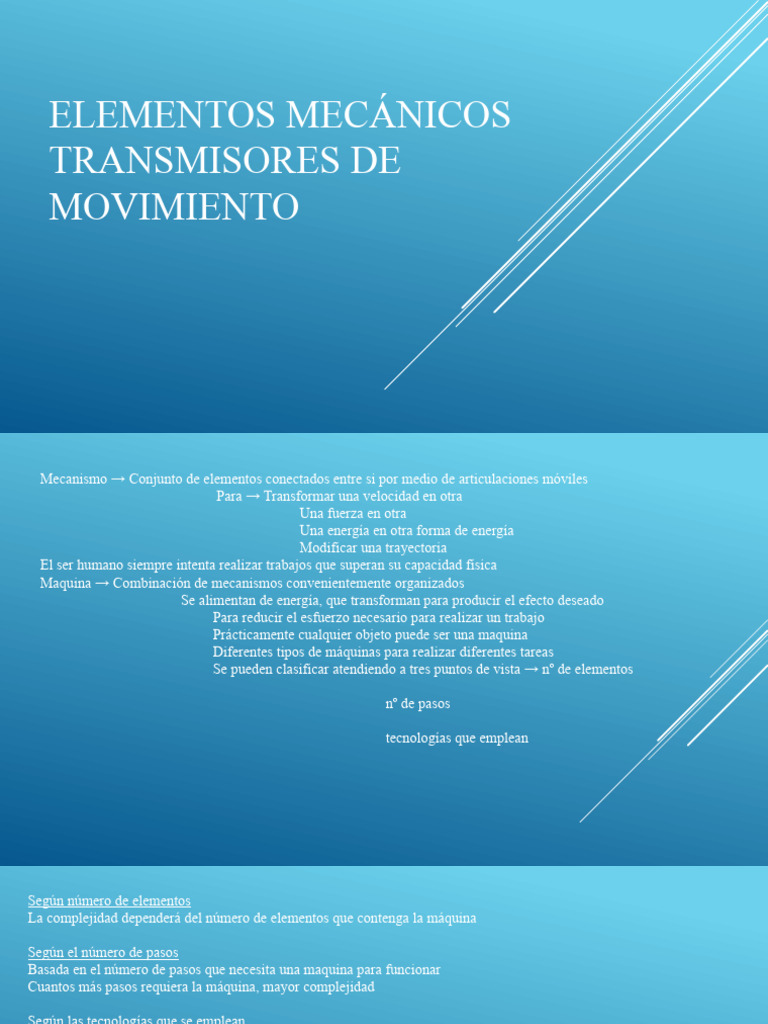 Elementos Mecánicos Transmisores de Movimiento | PDF | Tornillo | Eje