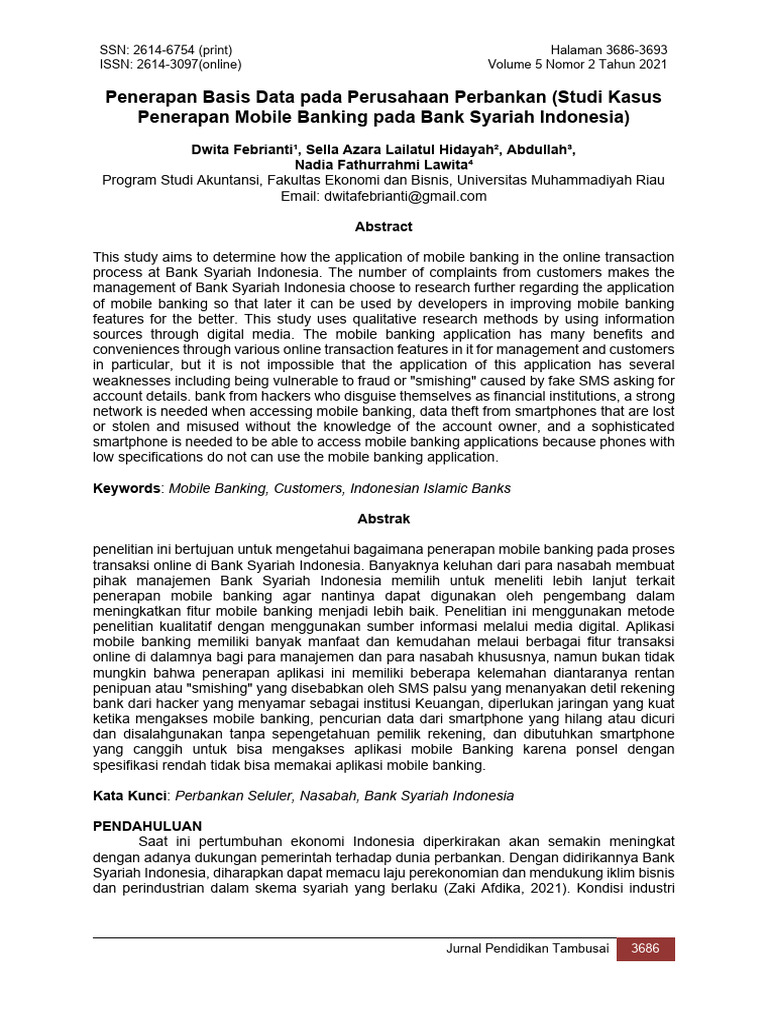 Penerapan Basis Data Pada Perusahaan Perbankan (Studi Kasus Penerapan ...