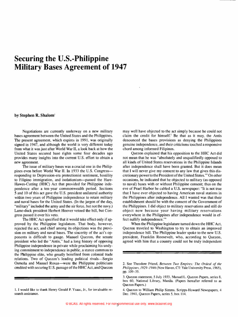 U.S Military Bases in The PH | PDF | Philippines | The United States