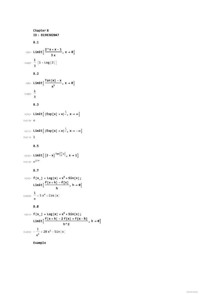 Chapter 8 Mathematica | PDF