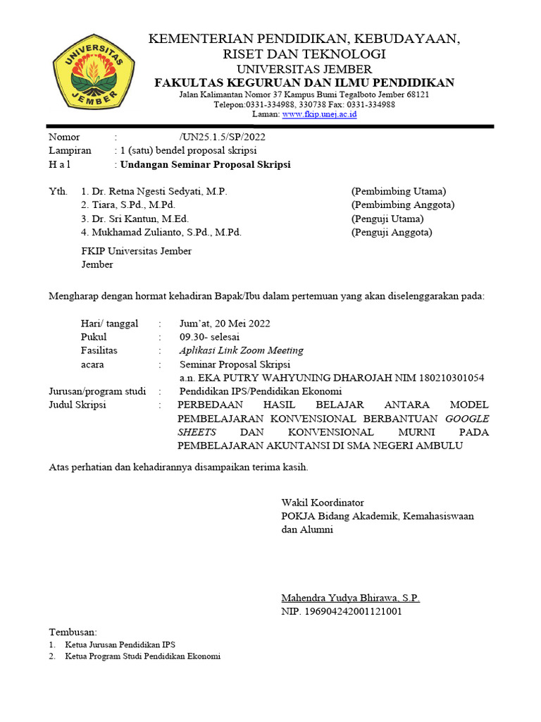 Surat Undangan Sempro | PDF