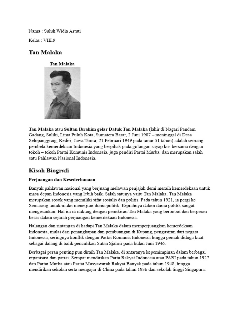 Biografi Tan Malaka | PDF