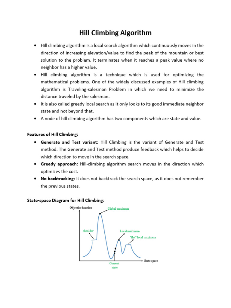 Hill Climbing Algorithm | PDF