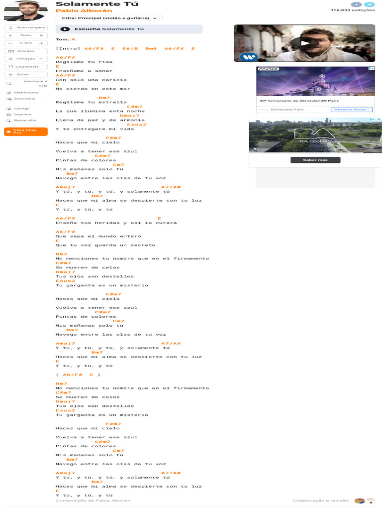 Solamente Tú - Pablo Alborán - Cifra Club | PDF