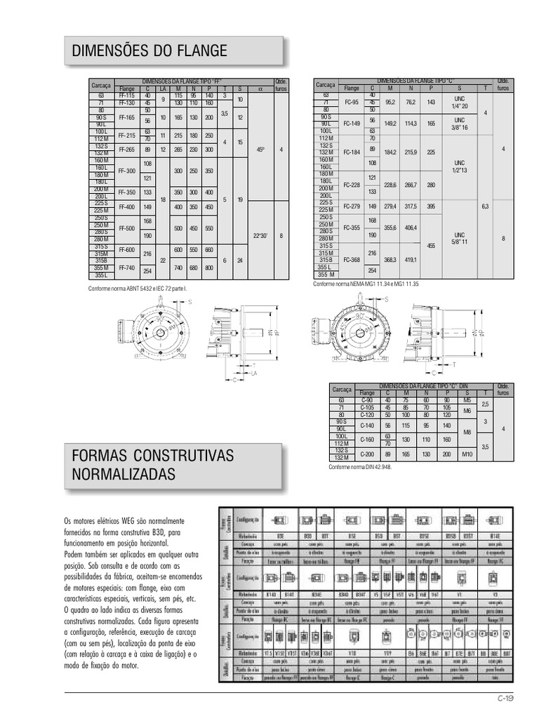 Dimensão Flange - Motor WEG | PDF