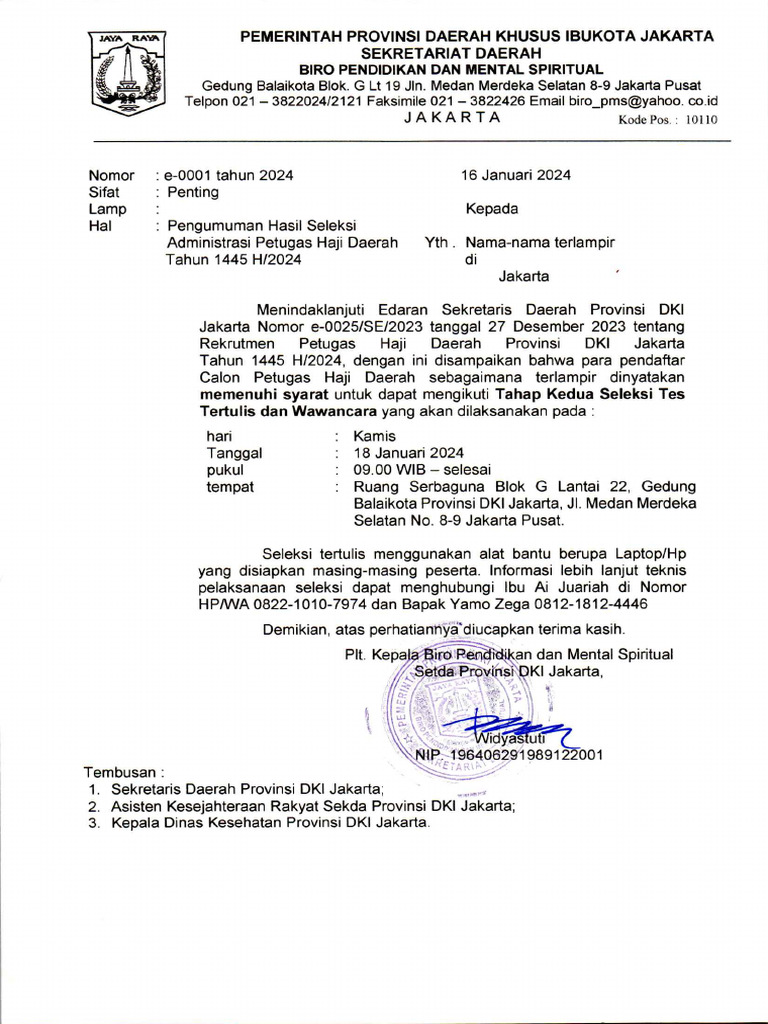 Pengumuman Hasil Seleksi Adm Dan Tes PHD DKI Jakarta Tahap II_Januari ... Pengumuman Hasil Seleksi Adm Dan Tes PHD DKI Jakarta Tahap II_Januari ...