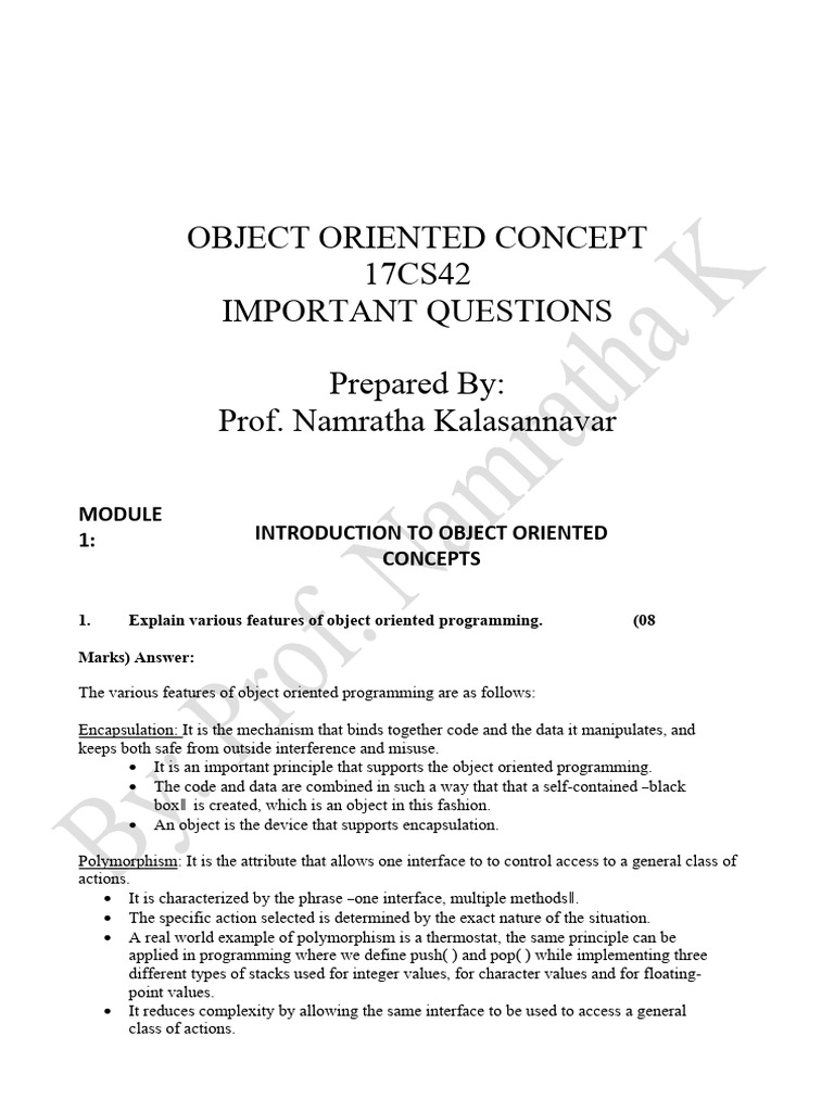 Ooc Imp Questions | PDF