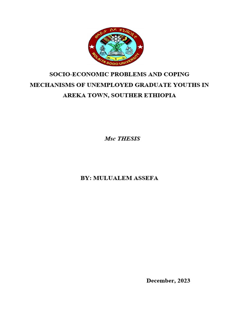 Final Mulualem Asefa Print | PDF | Unemployment | Thesis