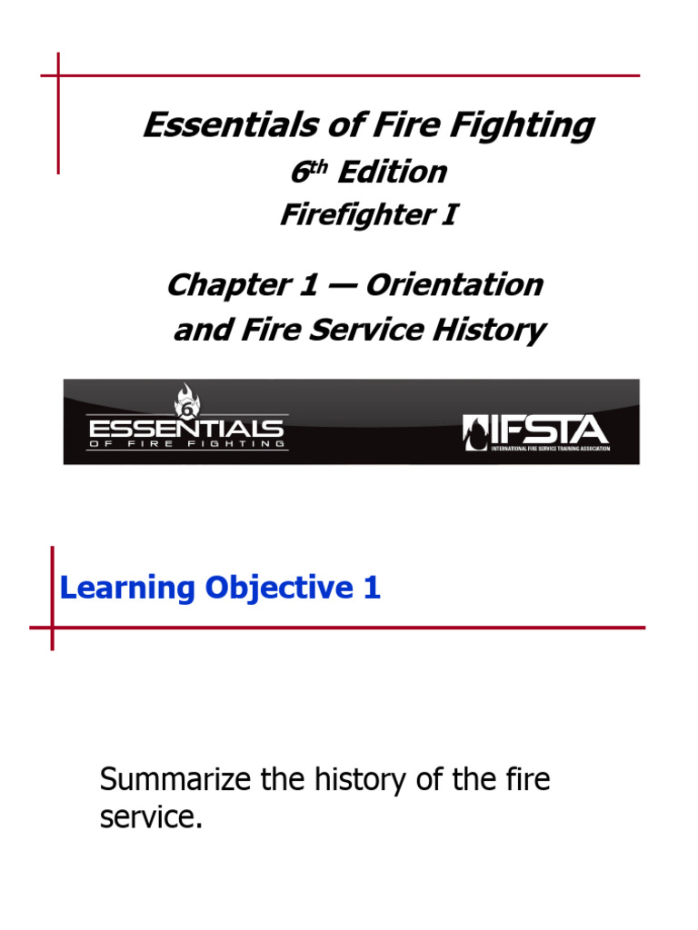 Chapter 01 FFI | PDF | Fire Department | Firefighter