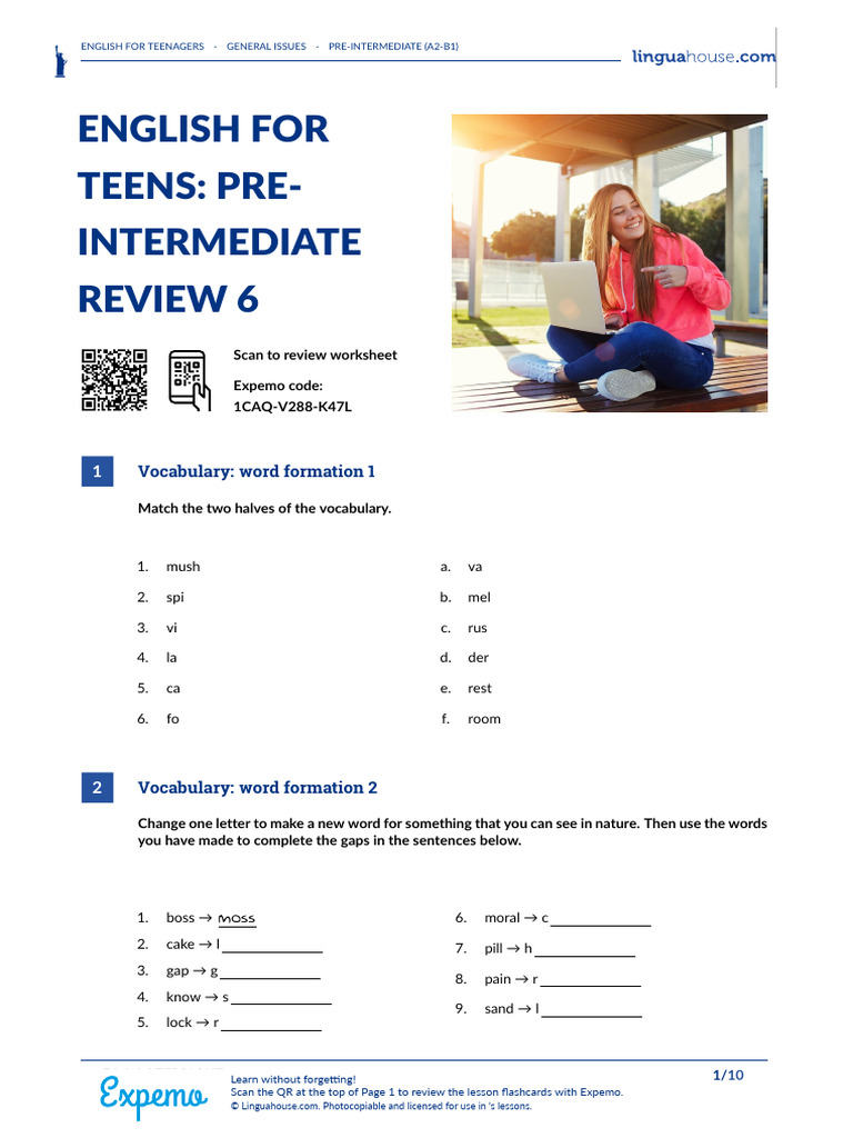 English For Teens Pre Intermediate Review 6 American English Student | PDF | Rain | English Language