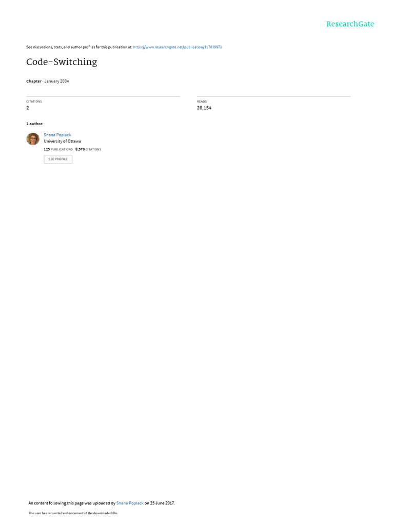 Poplack 2004 | PDF | Linguistics | Lexicon