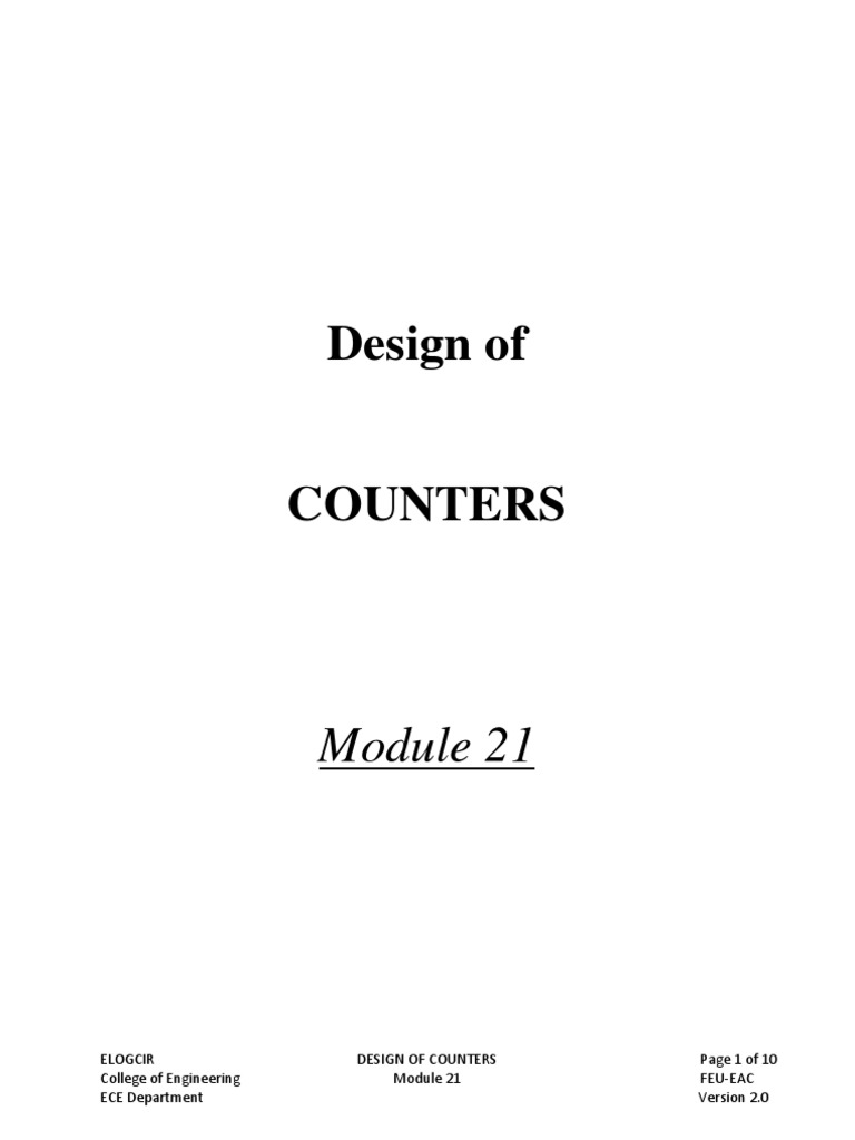 MOD 21 Counters | PDF | Electrical Circuits | Electronic Circuits