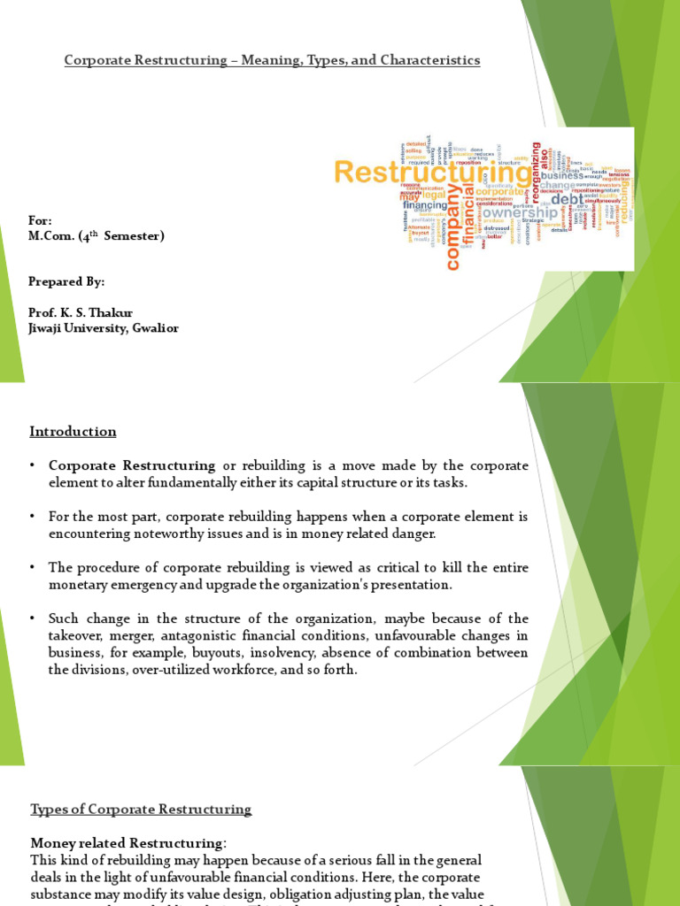Understanding Corporate Restructuring Types | PDF | Mergers And ...
