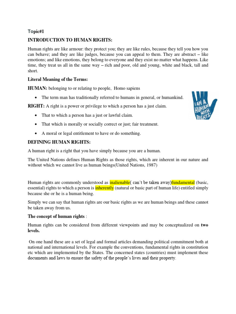 Lec-1 Introduction to Human Rights | PDF | Rights | Human Rights
