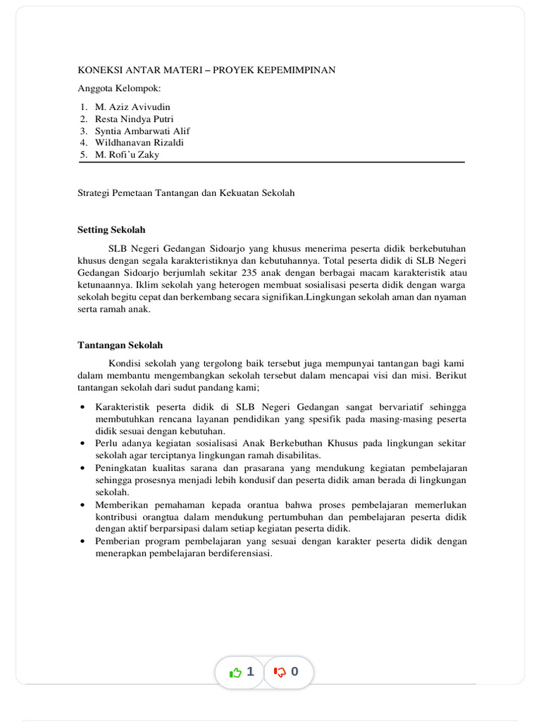 Koneksi Antar Materi Pemetaan Strategi - CONTOH | PDF | Karier ...