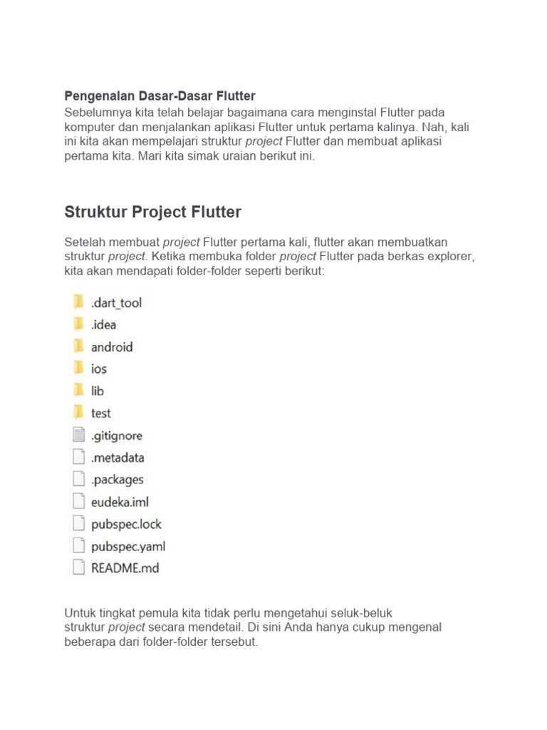 Pengenalan Dasar Flutter | PDF | Seni | Komputer Pengenalan Dasar Flutter | PDF | Seni | Komputer