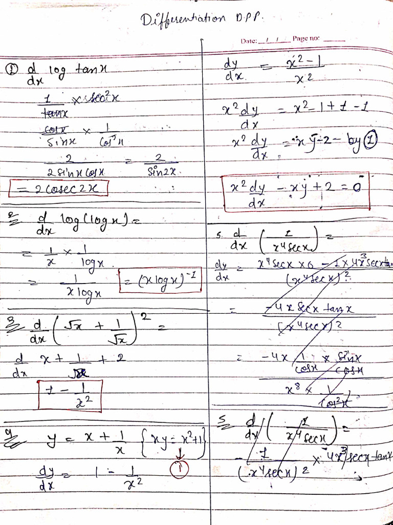 Differentiation DPP Solution | PDF
